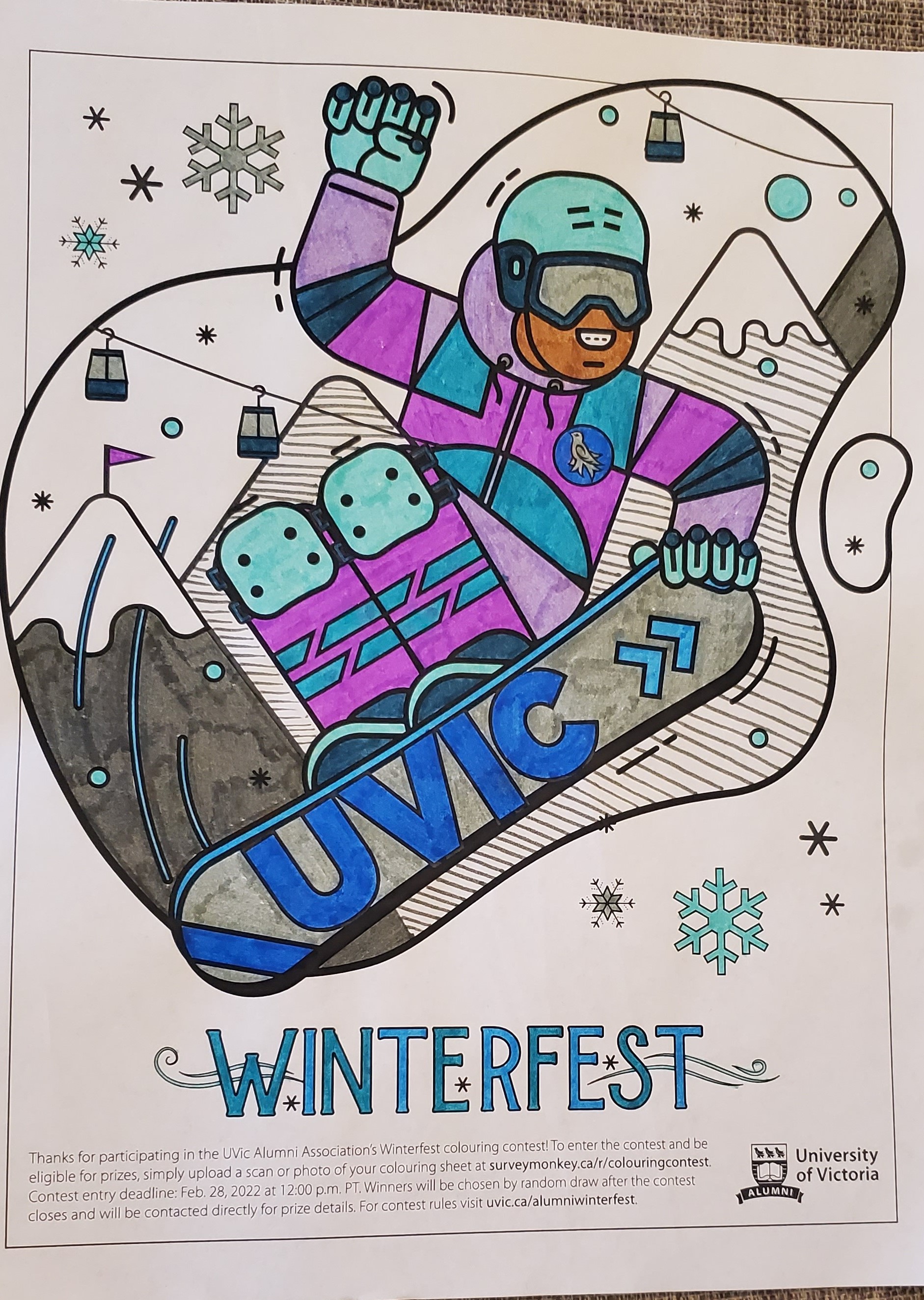 Winterfest 2022 Colouring Contest Entries - University of Victoria