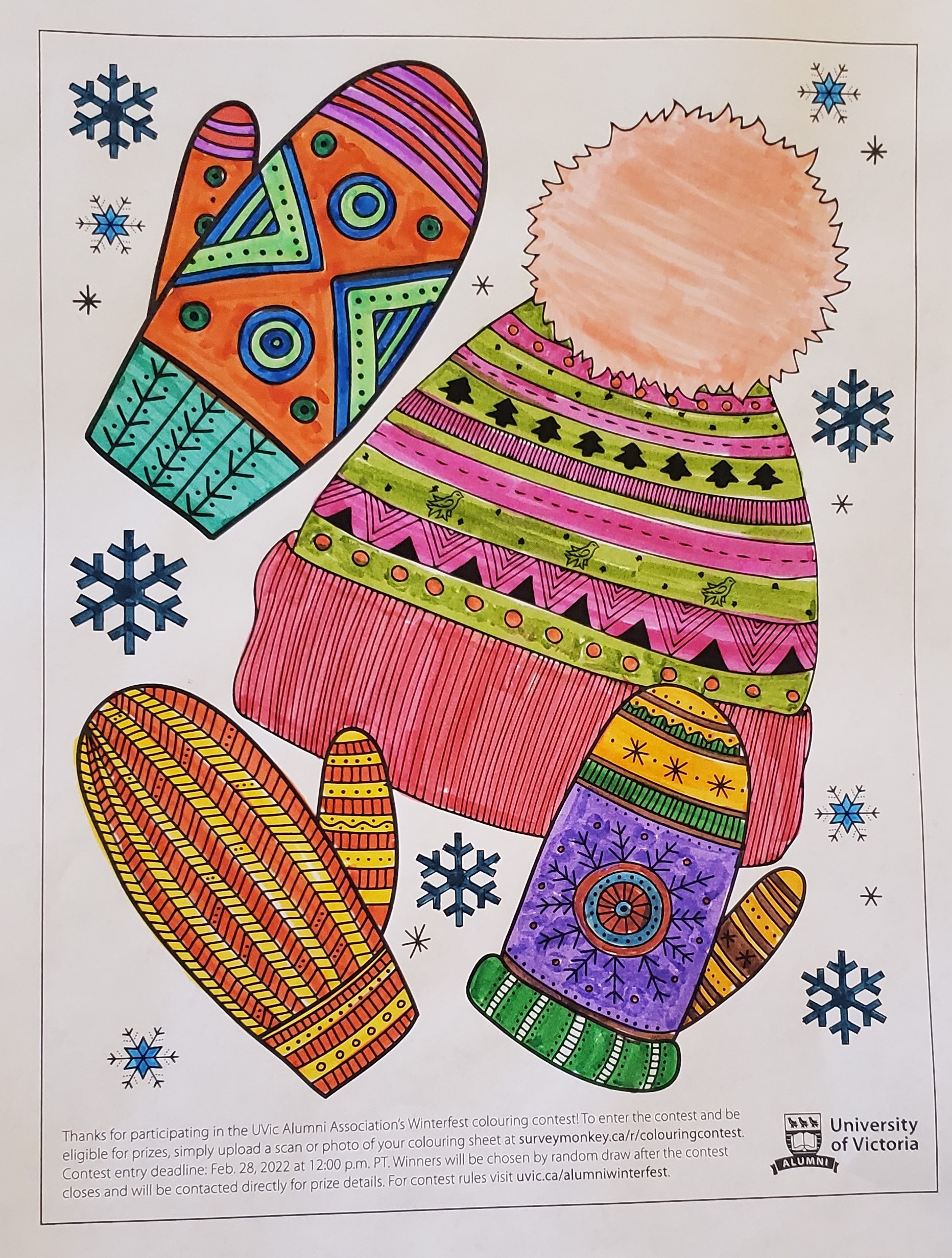 Winterfest 2022 Colouring Contest Entries - University of Victoria